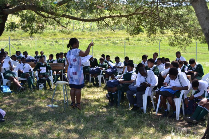 Students left to study under trees after school roof blows off | GroundUp