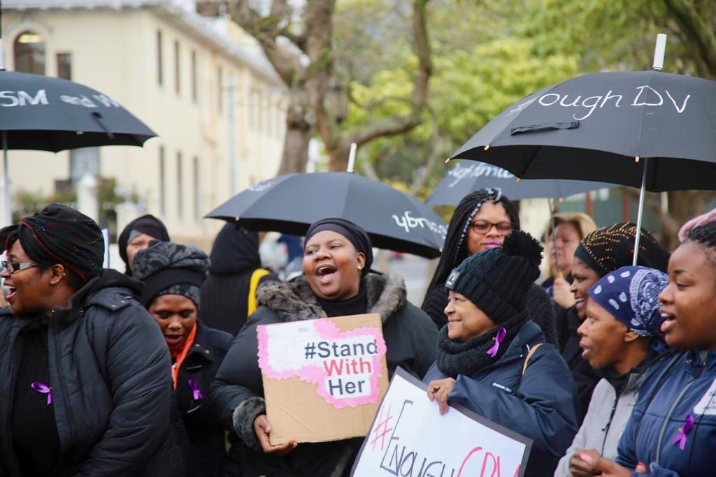 Shelters for abused women protest outside Parliament | GroundUp