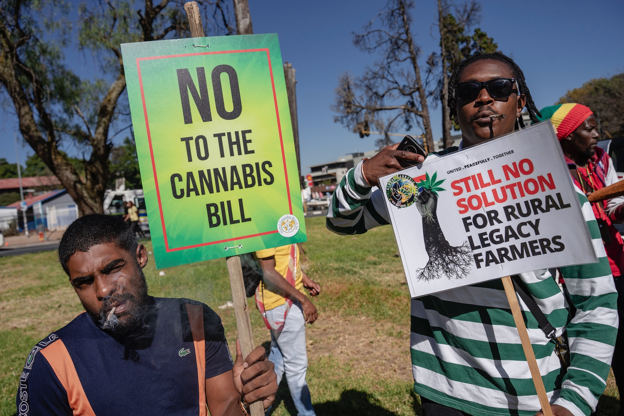 Marchers say Yes! and No! to new cannabis law | GroundUp