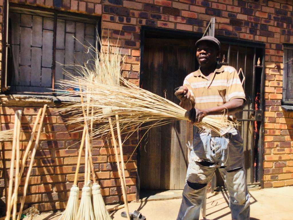 Peter Chihoro cycles up to 80km a day fetching wood to make brooms ...