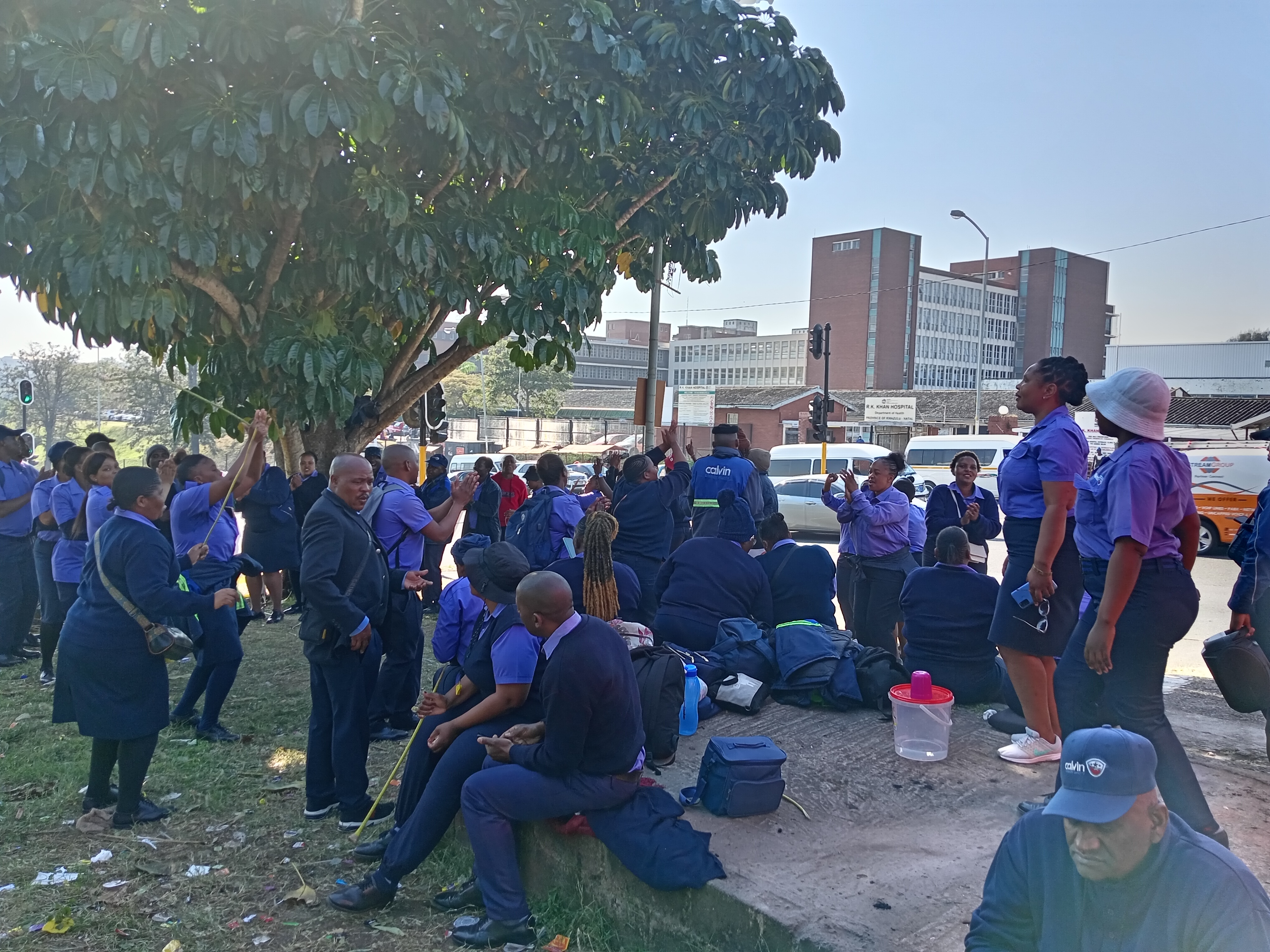 Security guards protest outside Durban hospital, demanding their jobs ...
